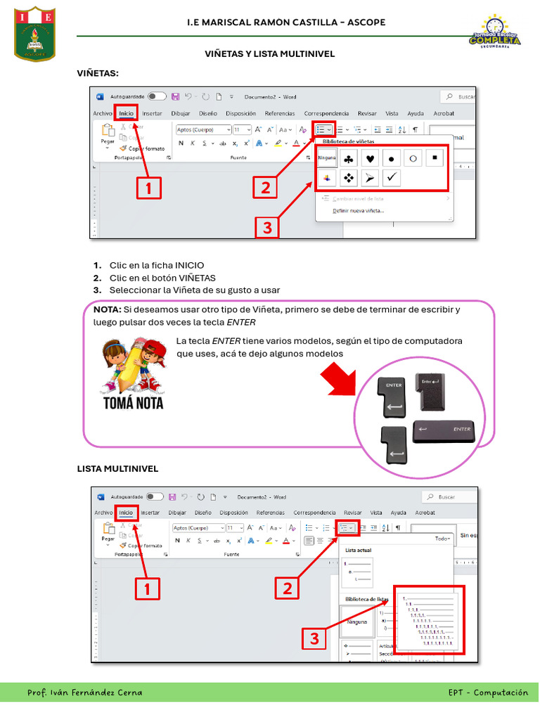 Ficha 03 Ept - 1ro - Computacion | PDF