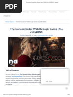 The Genesis Order Complete Walkthrough | PDF | Apartment