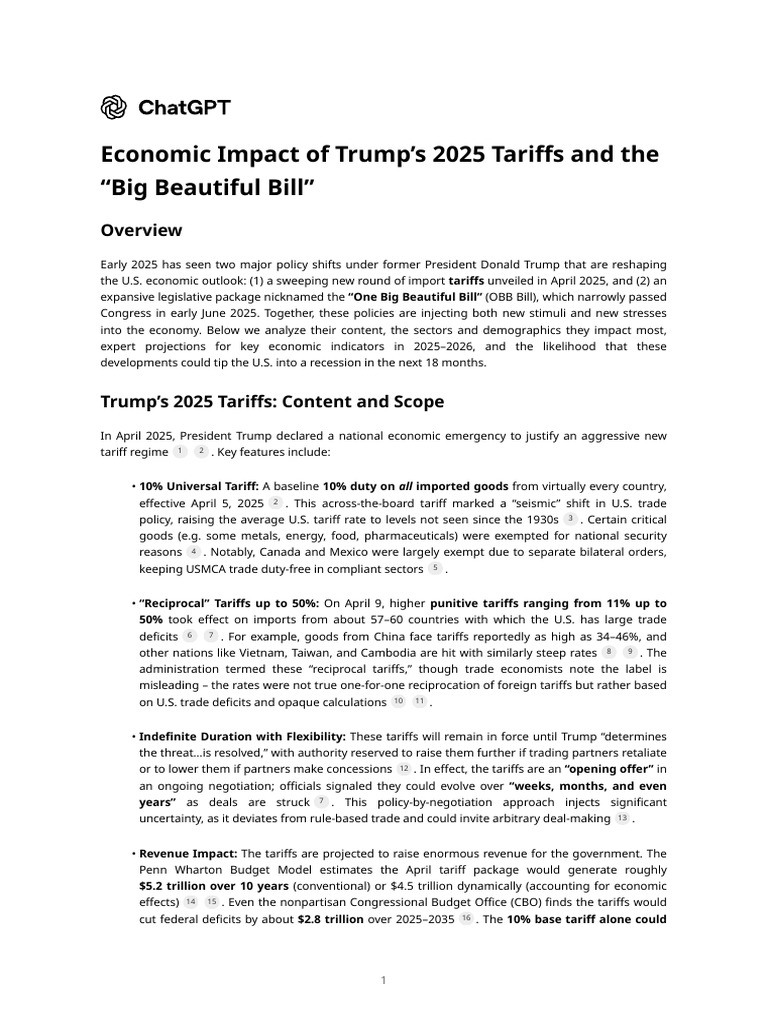 Trump’s 2025 Tariffs and Economic Impact | PDF | Cost Of Living | Recession