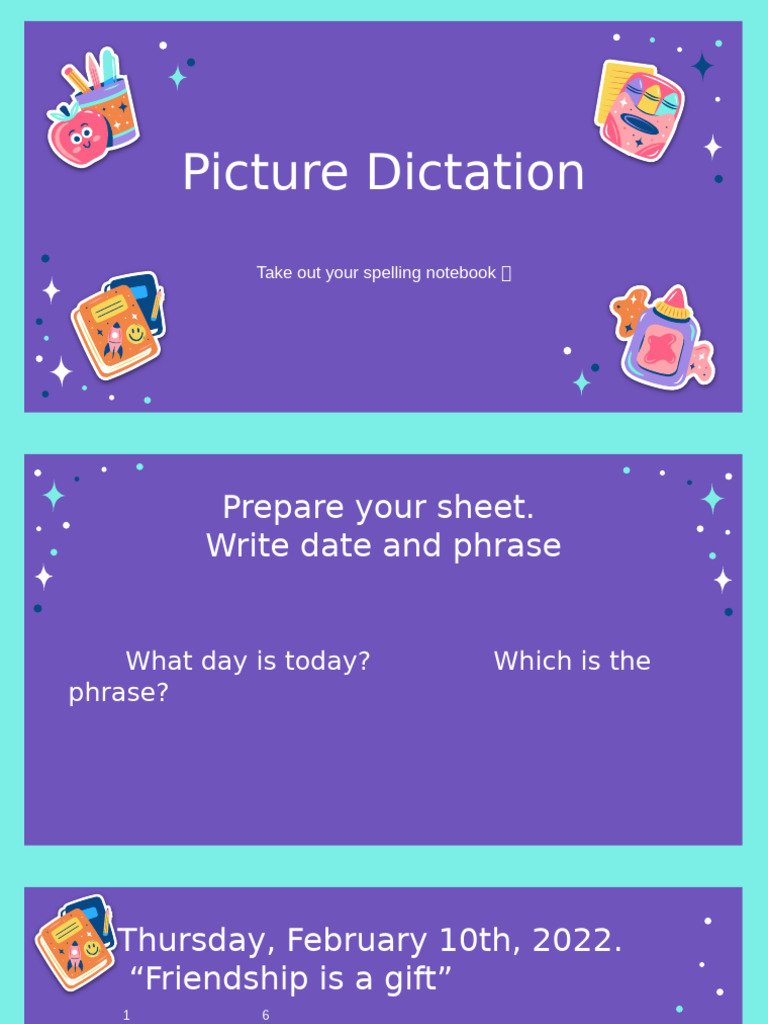 Picture Dictation 3rd Grade Feb 10th | PDF