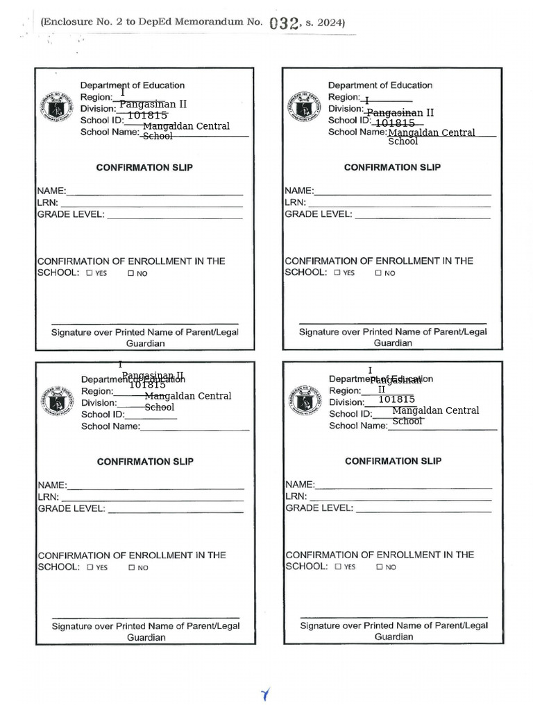 Confirmation Slip | PDF