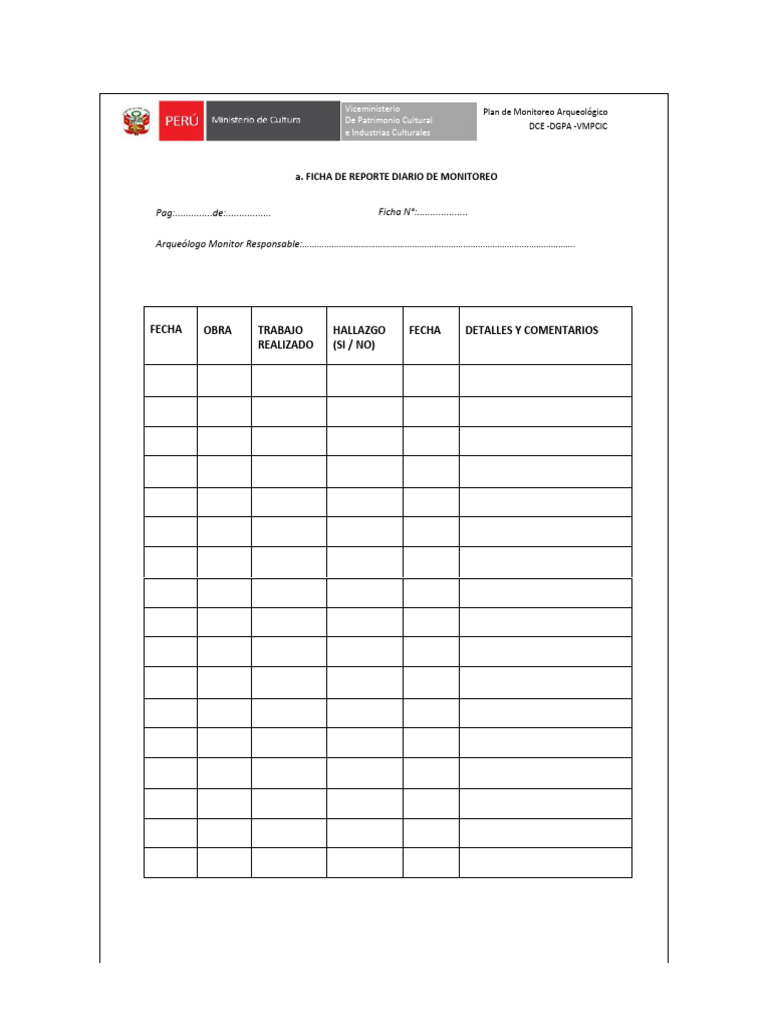 1. FICHAS DE PMA | PDF | Arqueología
