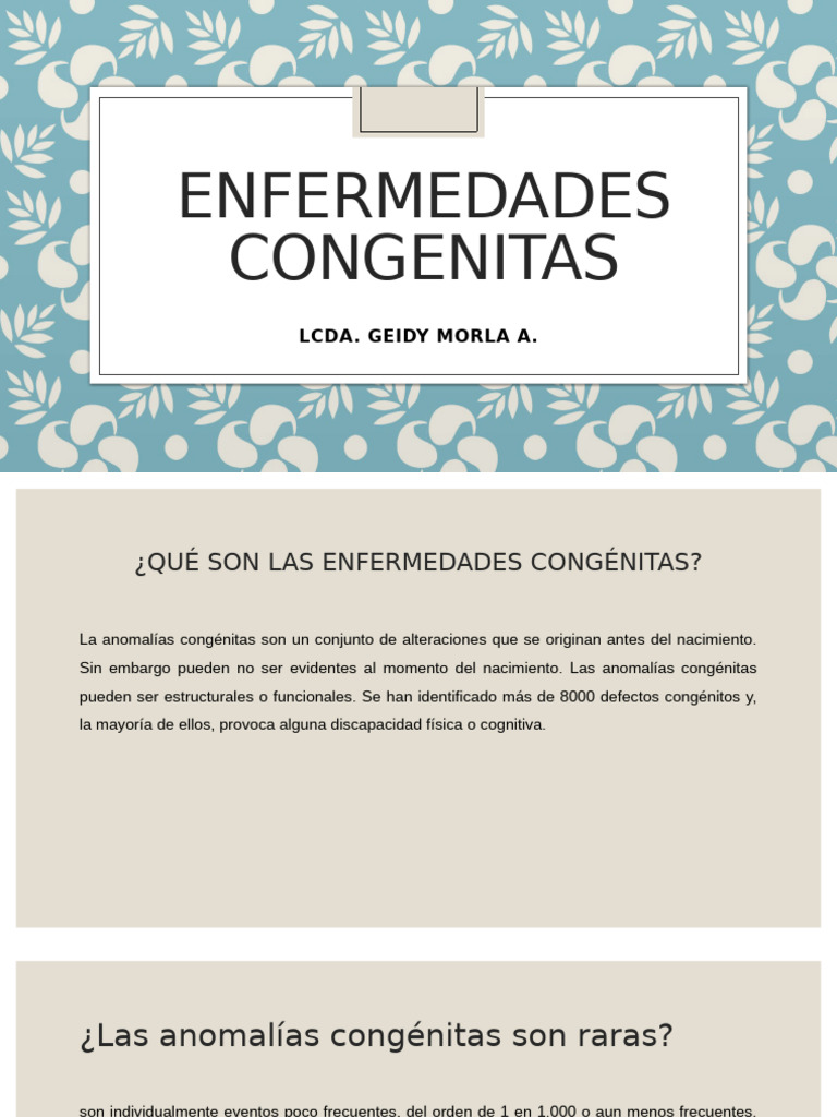 Enfermedades Congénitas: Causas y Detección | PDF | El embarazo ...
