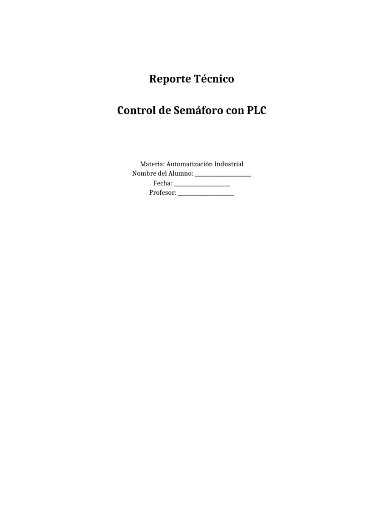 Control de Semáforo con PLC | PDF | Controlador lógico programable ...