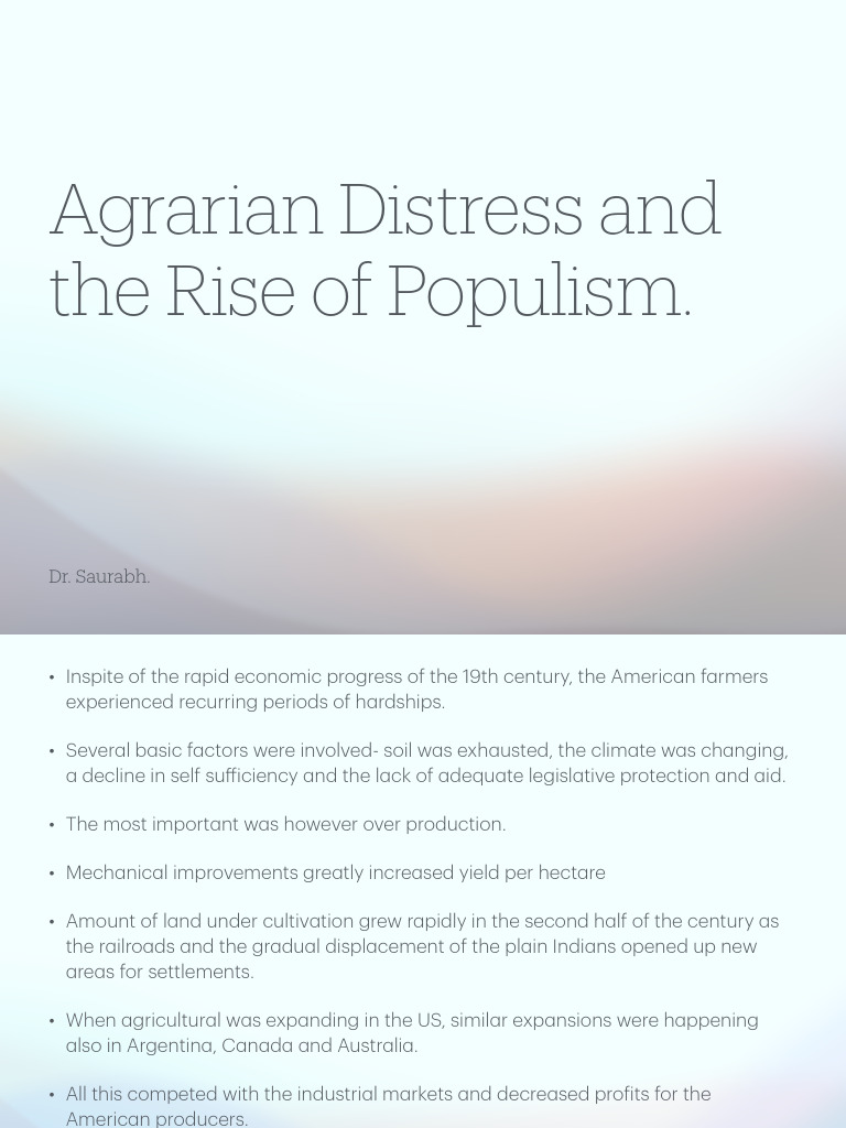 Agrarian Distress Populism. | PDF | Money