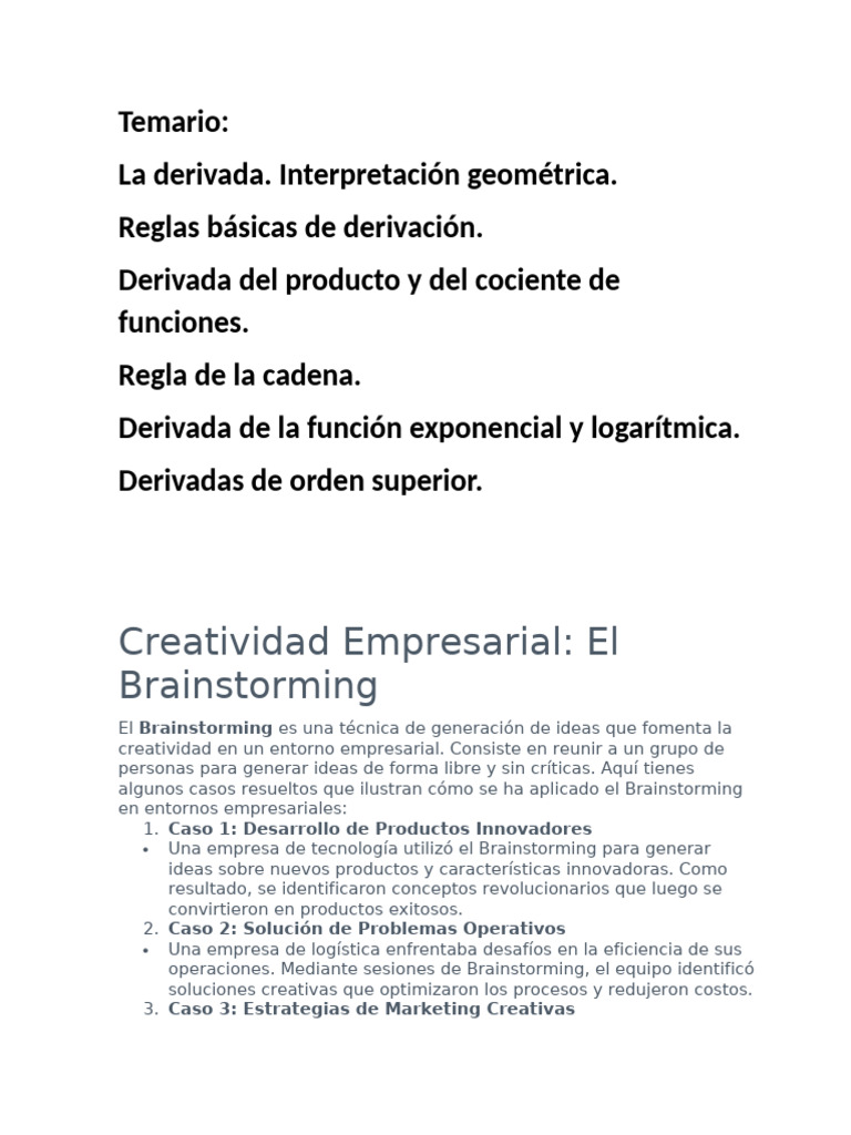 Temario UNIDAD 3 MATE 2 ,VA | PDF | Creatividad | Pensamiento