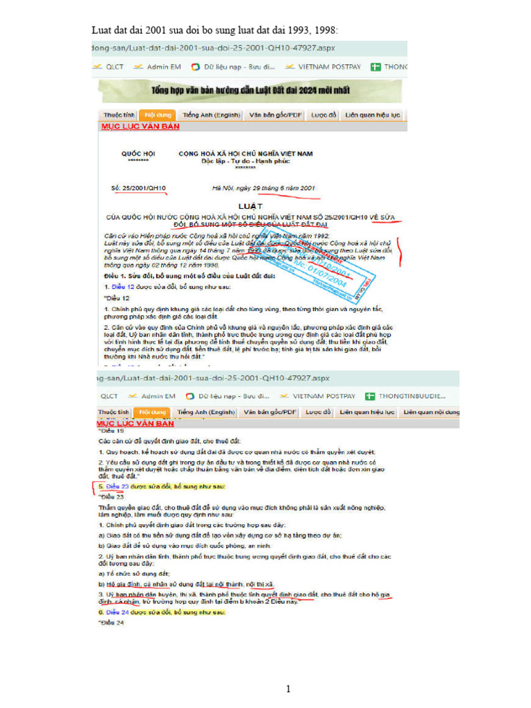 Luat Dat Dai 2001 | PDF