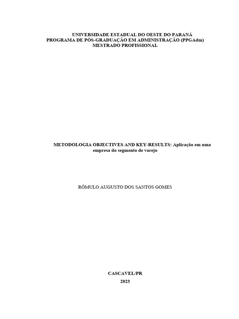 Rômulo - Gomes - Português.2023 | PDF | Planejamento estratégico | Planejamento