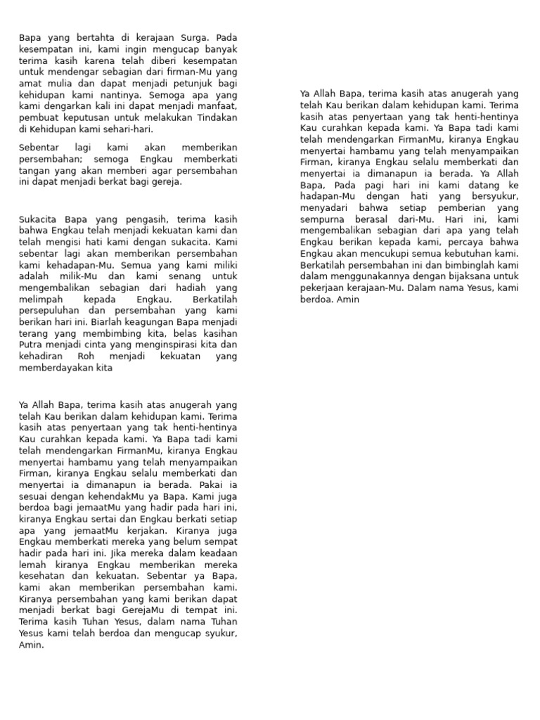 Doa Persembahan | PDF