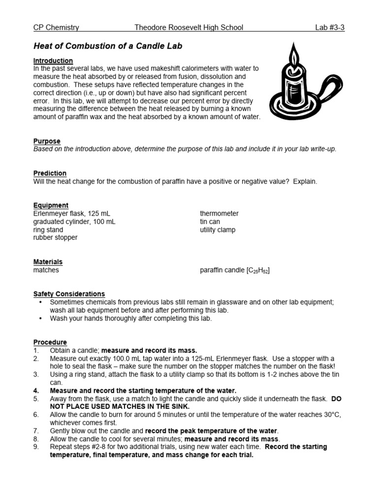 Combustion of Candle Roo | PDF | Physical Sciences | Thermodynamics