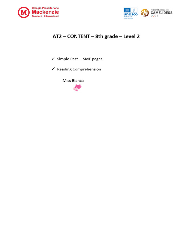 8ano - Content AT2 | PDF