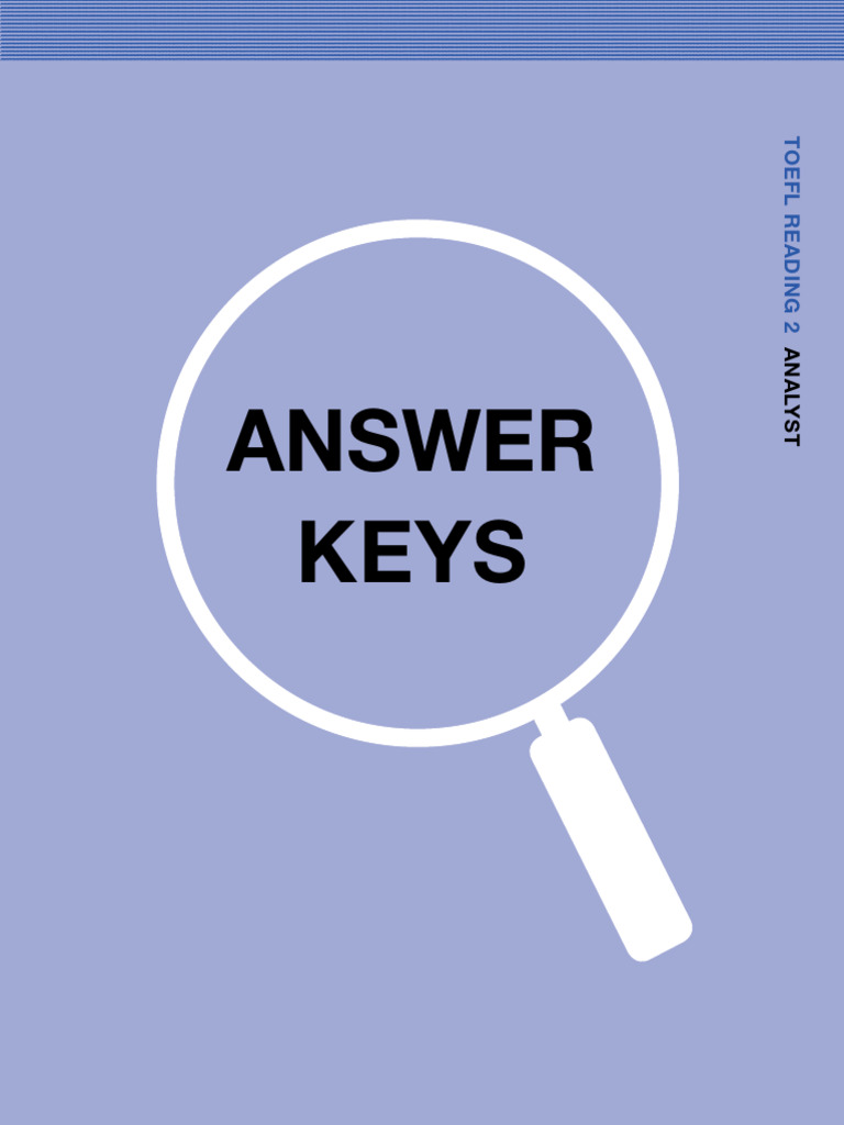 Kallis' TOEFL Reading 2 - Answer Keys | PDF | Pronoun | Grammatical Gender
