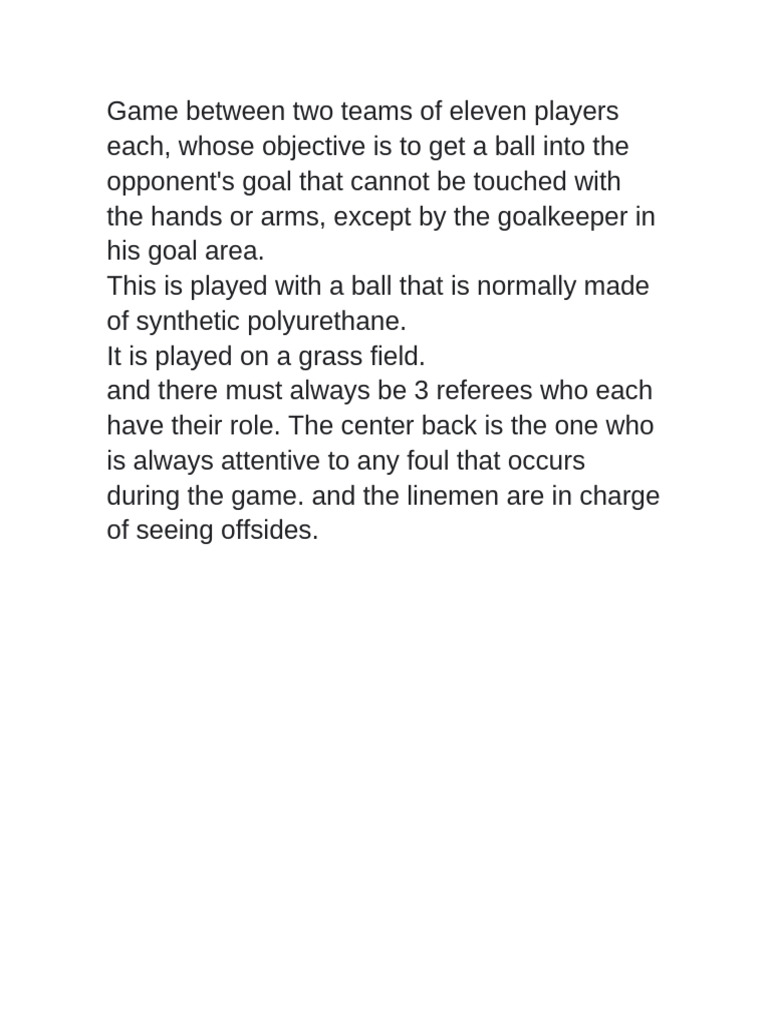 Soccer Game Rules and Structure | PDF