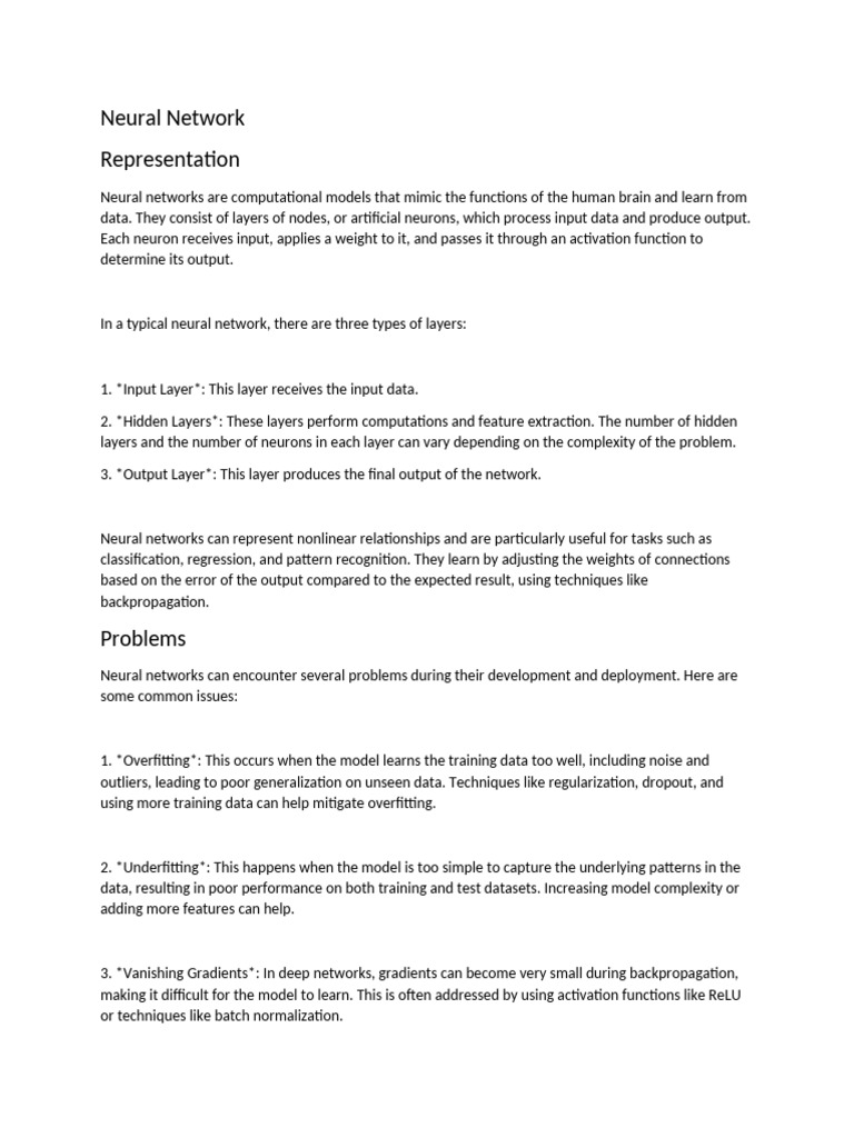 Neural Network Representation | PDF | Learning | Computational Neuroscience