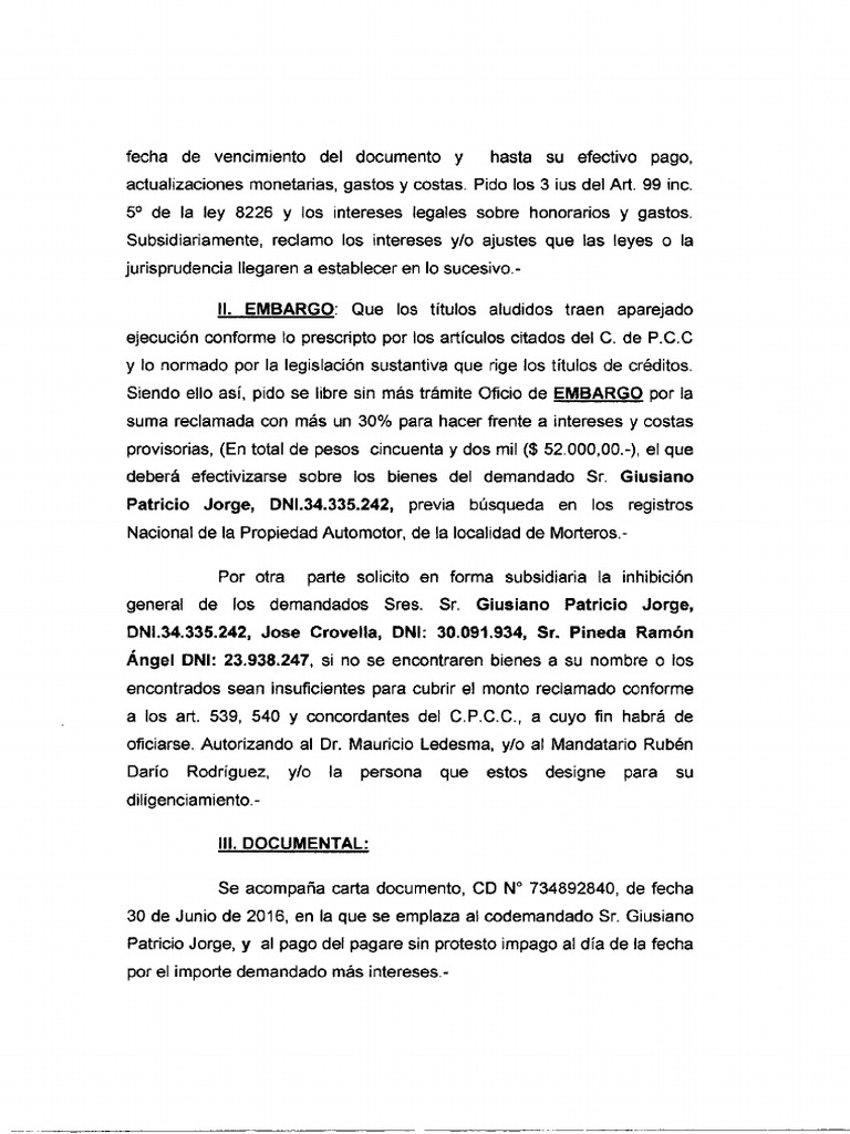 Demanda Ejecutiva Cobro Pagare 2 | PDF