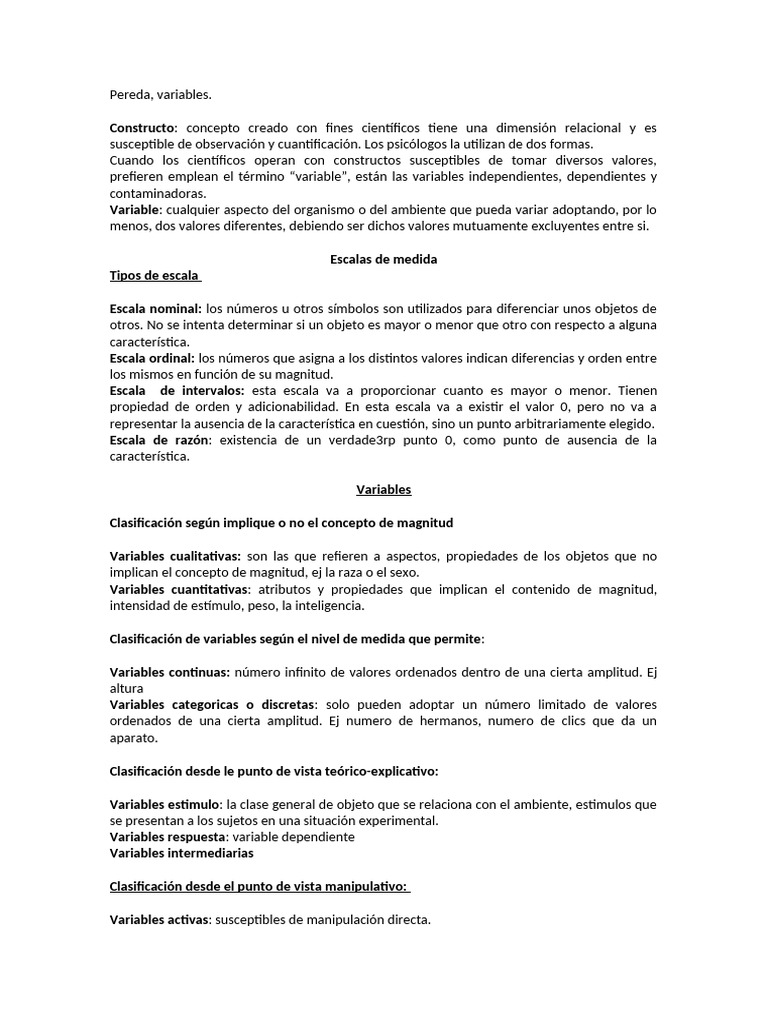 Pereda Metodo | PDF | Experimentar | Nivel de medida