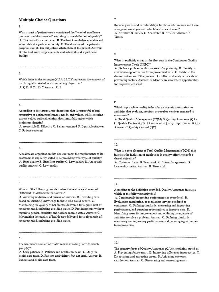 Multiple Choice Questions | PDF | Risk | Risk Management