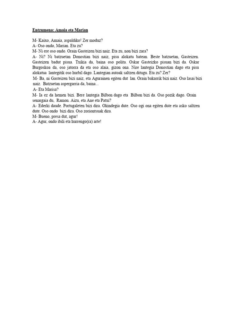 Amaia Eta Marian | PDF