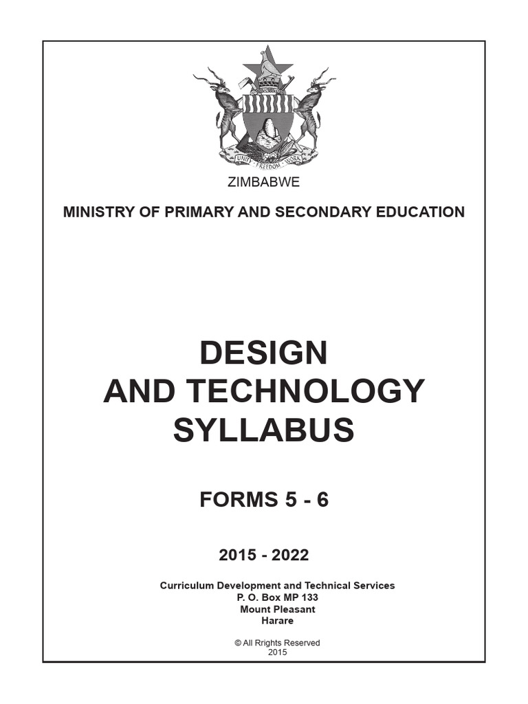 Zimsec Design-Technology Syllabus | PDF | Educational Technology | Learning