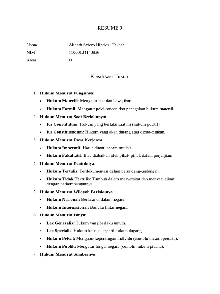 RESUME 9 PIH - Althath Syiero Hibridzi Takash | PDF