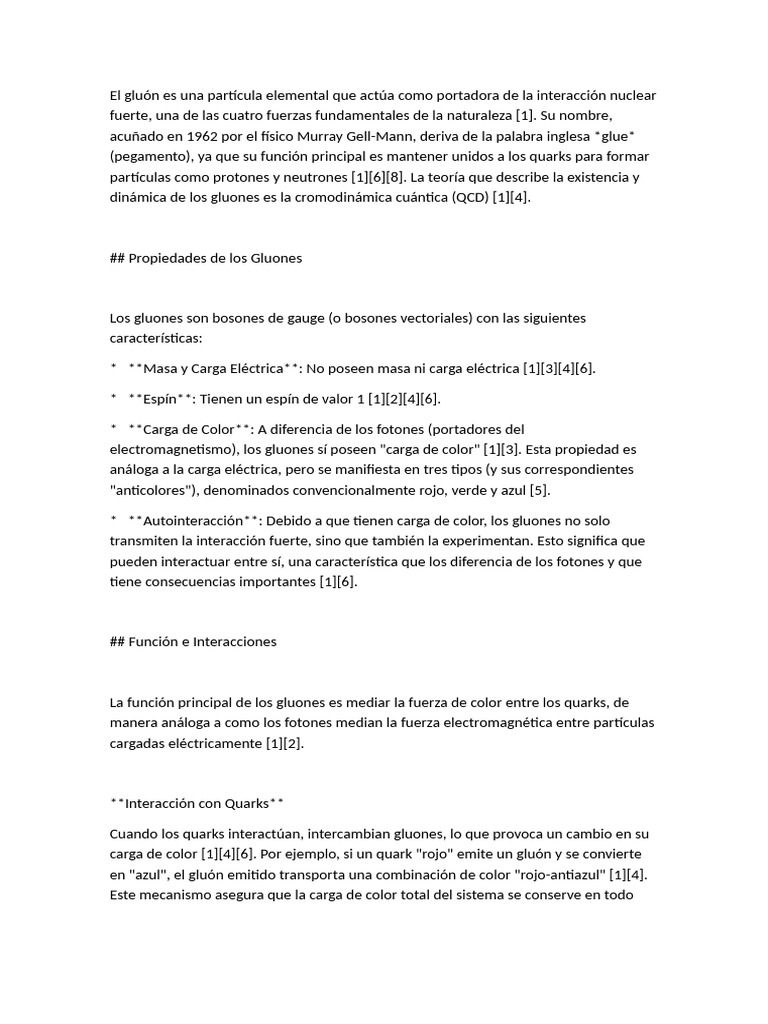 Gluones | PDF | Partículas fisicas | Interacción fundamental