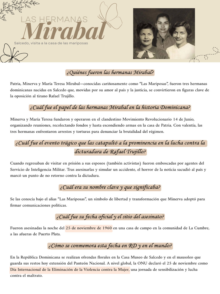 Legado de las Hermanas Mirabal | PDF