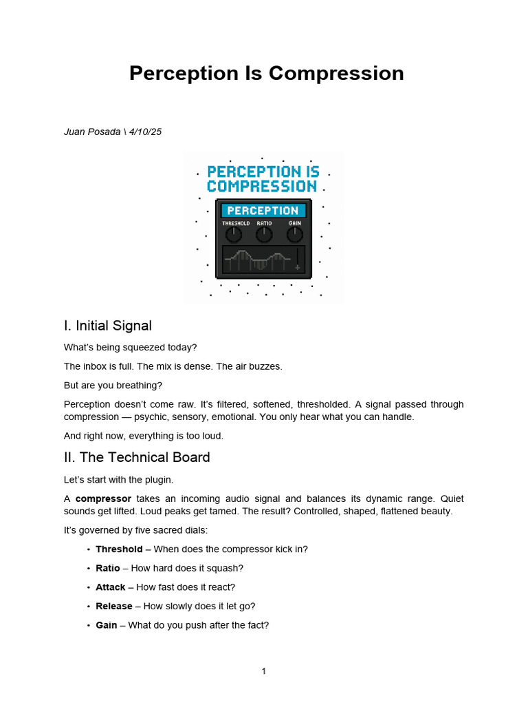 Perception Is Compression - Newsletter Draft 1 | PDF | Cognitive Science | Cognition