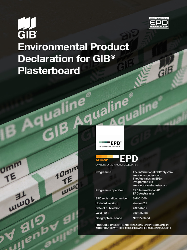 GIB EPD Brochure 072023 | PDF | Drywall | Building Engineering