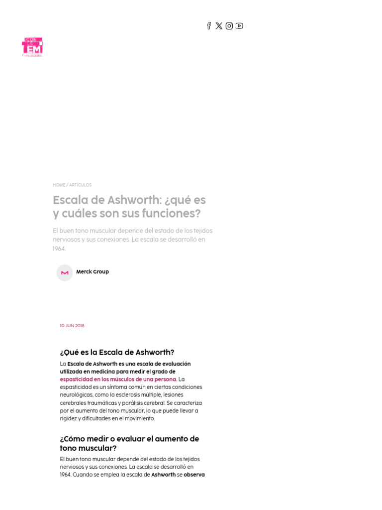 Escala de Ashworth: Evaluación de Espasticidad | PDF | Esclerosis ...