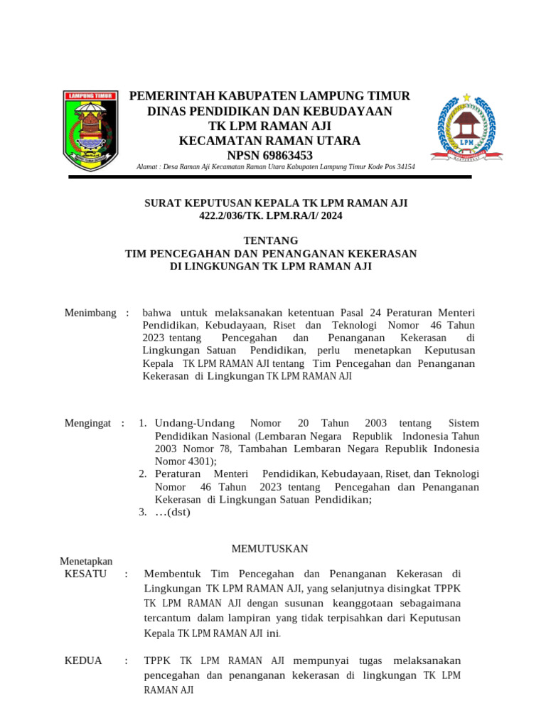 SK TPPK TK Raman Aji | PDF