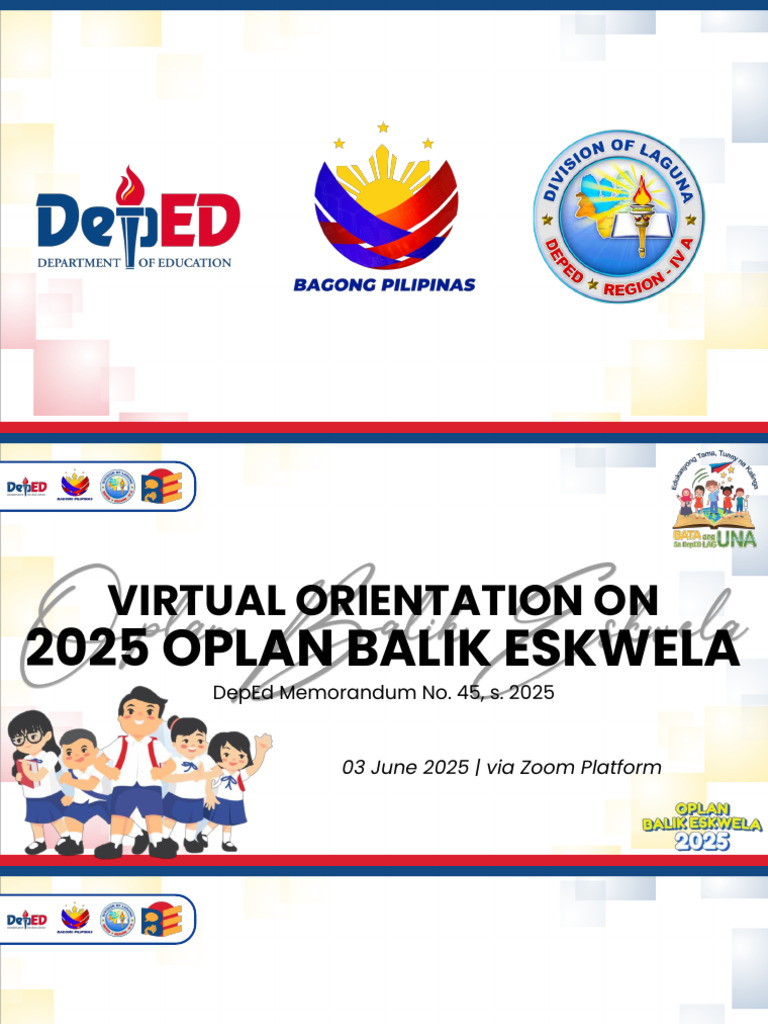 DepEd SDO Laguna Oplan Balik Eskwela 2025 | PDF