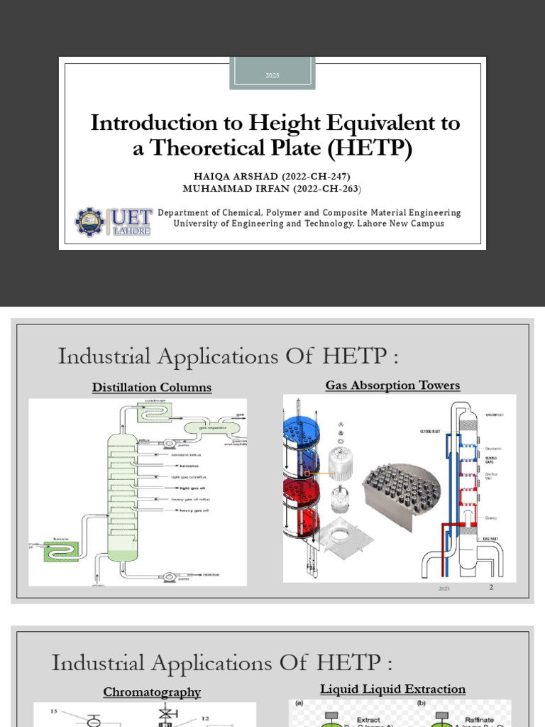 HETP (Height Equivalent to a Theoretical Plate) | PDF | Unit Operations | Liquids