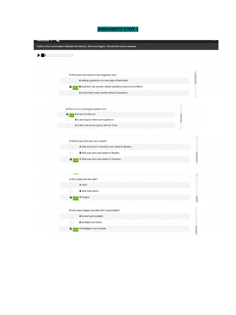Assigment Unit 1 - Prueba de Unidad | PDF