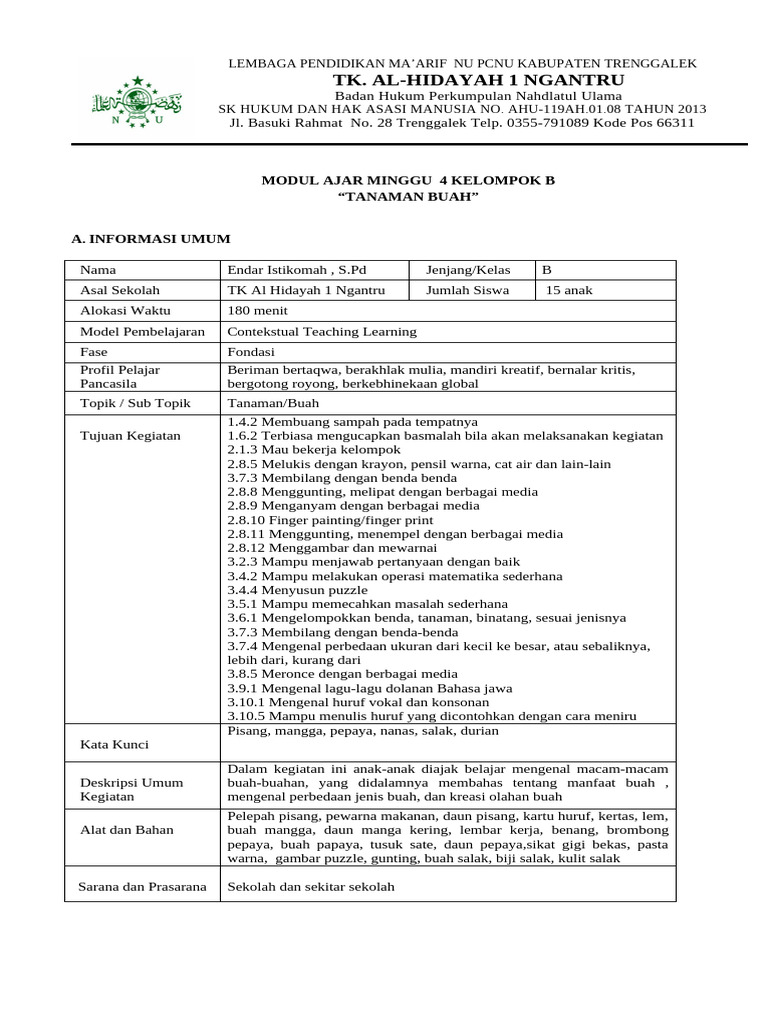 Modul Ajar SMT 2 (MGG-10 NBL) | PDF