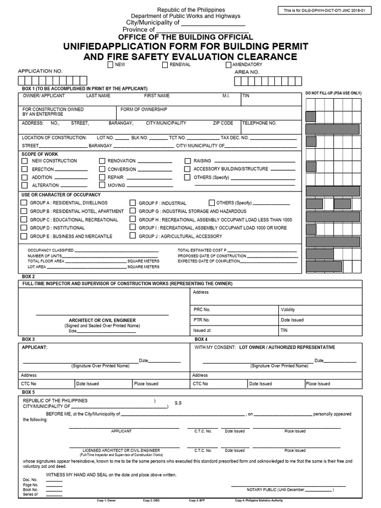 Building Permit Application Form Philippines | PDF