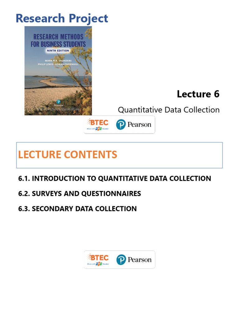 Research Project - Lecture 6 | PDF | Quantitative Research | Survey Methodology