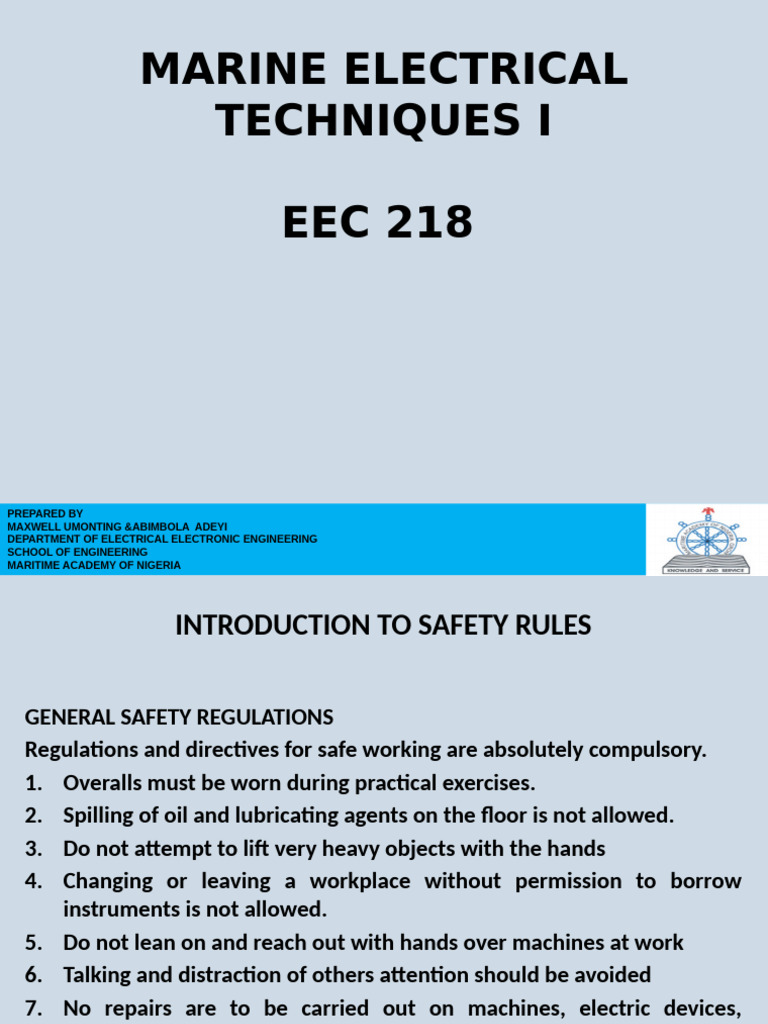 Marine Electrical Safety Regulations | PDF | Incandescent Light Bulb ...