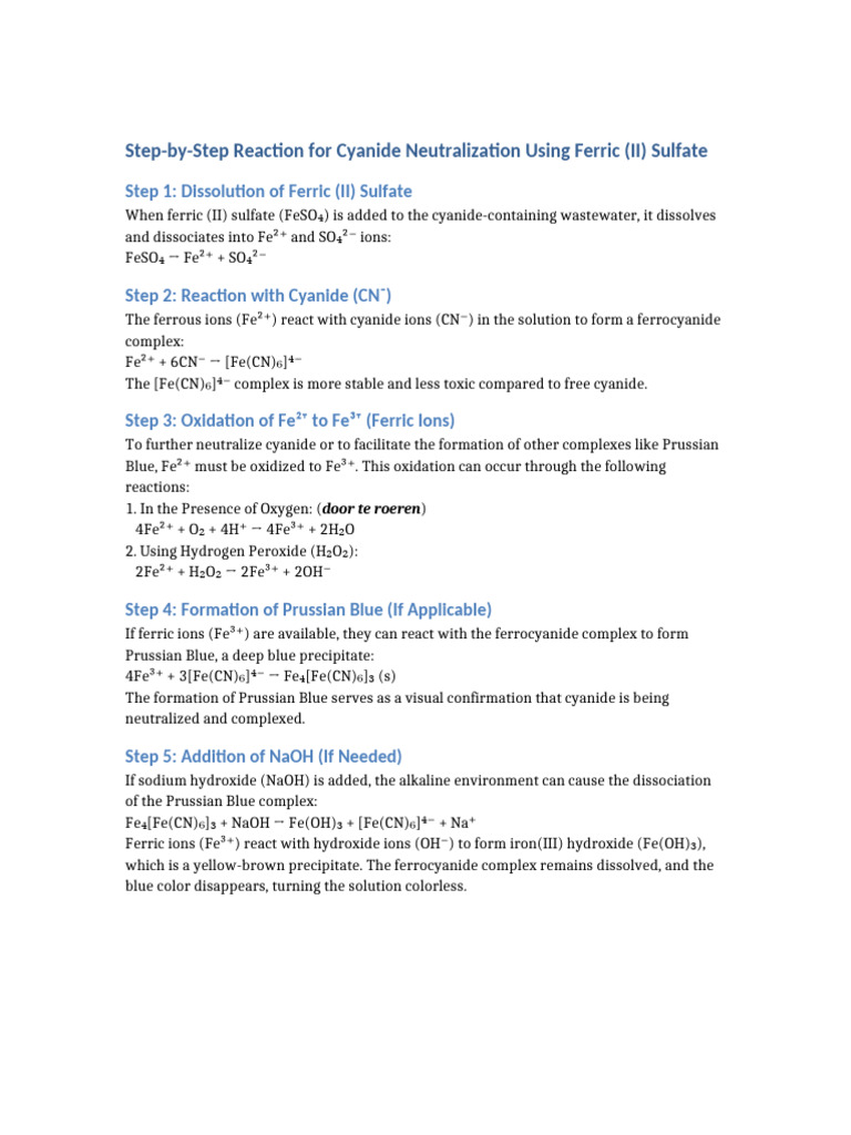 Cyanide Neutralization Process Guide | PDF