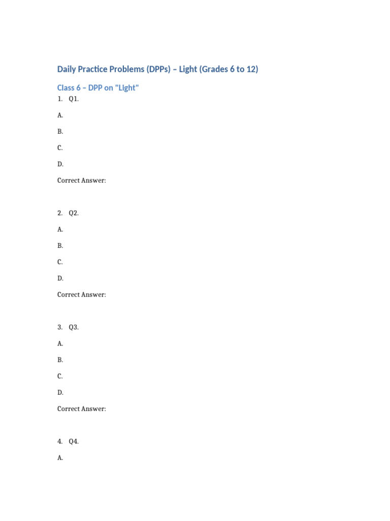 Light Grades 6 To 12 | PDF