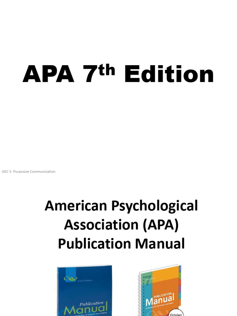 APA 7th Edition - Lecture File | PDF | Citation | Apa Style