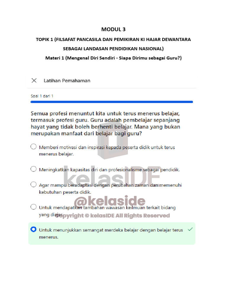 Modul 3 Umum - Latihan Pemahaman | PDF