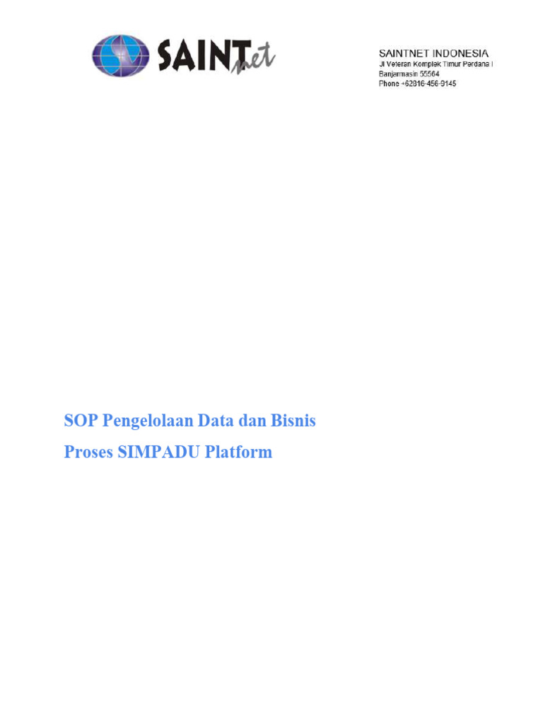 Pengelolaan Data Dan Bisnis Proses SIMPADU Platform | PDF