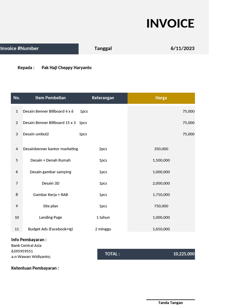 Invoice Pa Haji | PDF