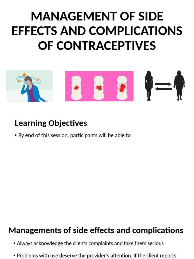 MGT of Side Effects and Complications | PDF | Combined Oral ...