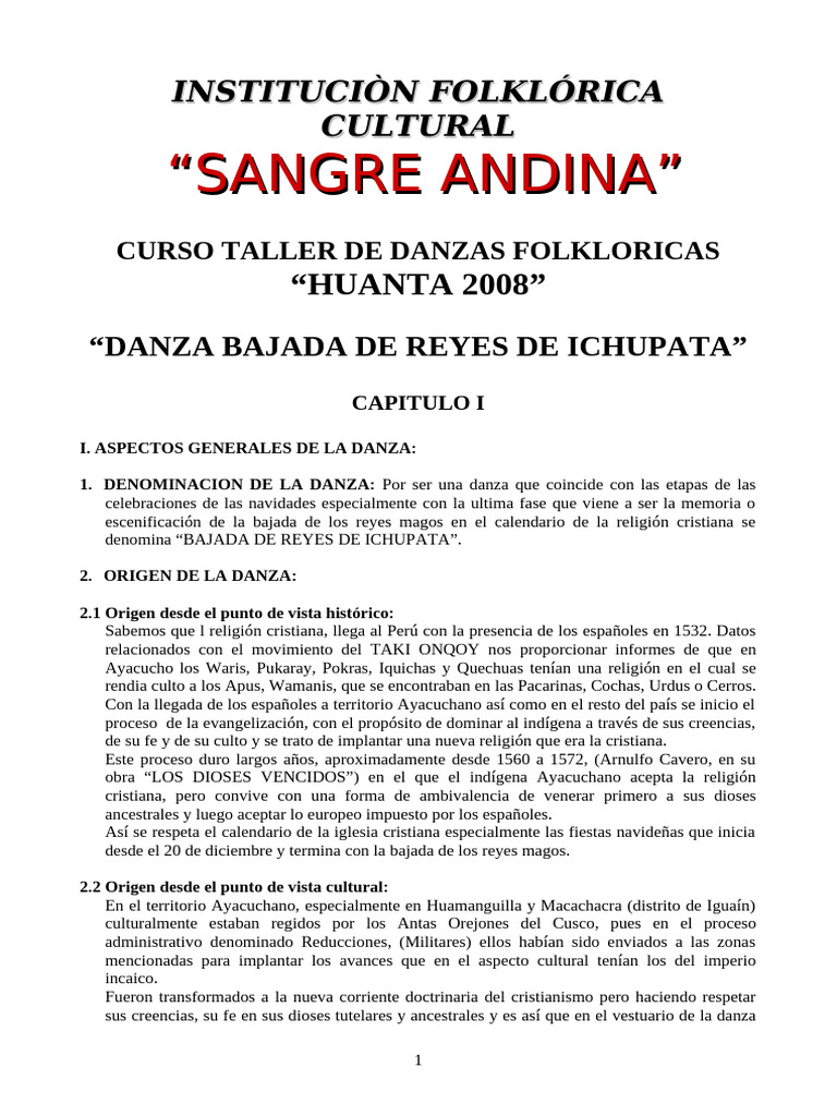 Danza Bajada de Reyes de Ichupata | PDF | Ropa | Navidad