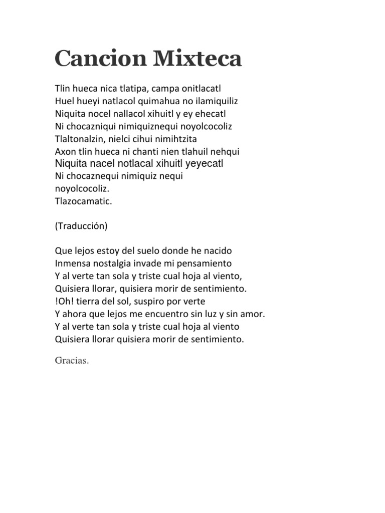Cancion Mixteca | PDF