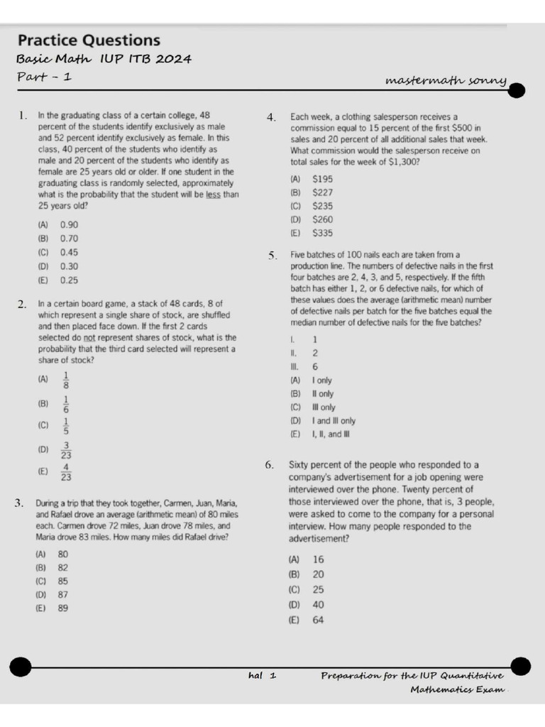 IUP ITB Master Part 1 | PDF