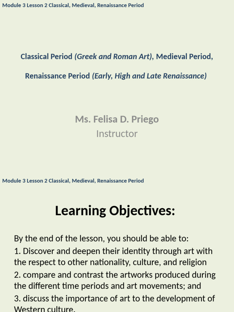 Module 3 Lesson 2 GECART | PDF | Renaissance | The Arts