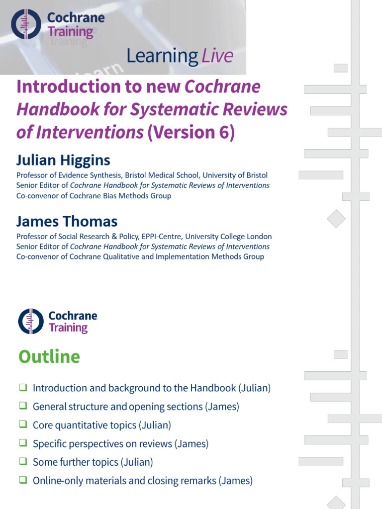 Handbook Webinar Final | PDF | Meta Analysis | Systematic Review