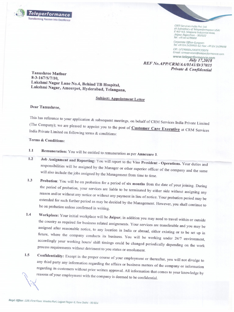 Teleperformance 1 | PDF